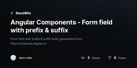angular components form field with prefix and suffix stackblitz