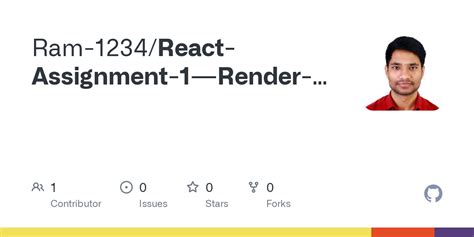 Github Ram 1234react Assignment 1 Render React Component