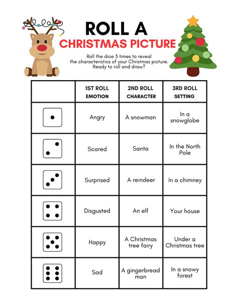 Christmas Dice Game Printables For Fun Holiday Activities