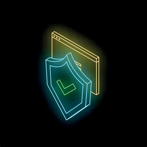 Neon Shield Protecting Browser Window Symbolizing Website Security