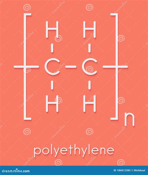 Polyethylene Pe Polythene Polyethene Plastic Chemical Structure Skeletal Formula Royalty