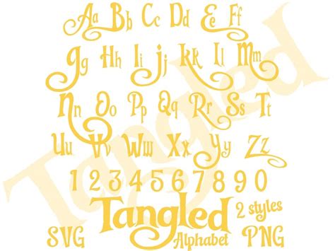 Tangled Alphabet Letters Cliparts Bundle Tangled Rapunzel Font Sublimation Cliaprts Collection