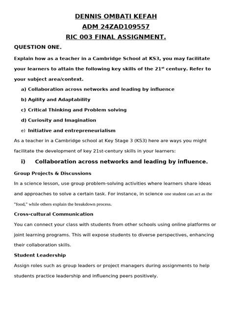 Igcse Final Assignment Pdf Constructivism Philosophy Of Education