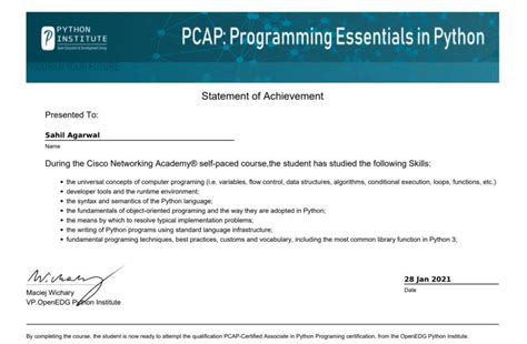 Sahil Agarwal On Linkedin Cisconetworkingacademy Pythonprogramming