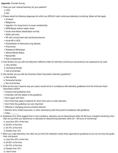 Attitudes Surrounding Continuous Telemetry Utilization By Providers At An Academic Tertiary