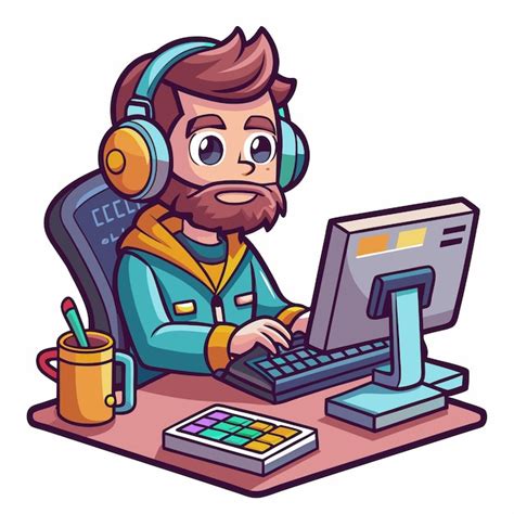 Cartoon Programmer Character Debugging Code Vector Premium Ai