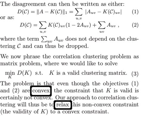 What Is The Definition Of Convex Relaxation In Clustering Mathematics Stack Exchange