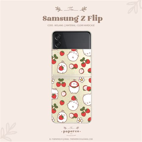 Jual Casing Galaxy Z Flip Molang Samsung Hardcase Custom Gambar Anti Kuning Casing Bening