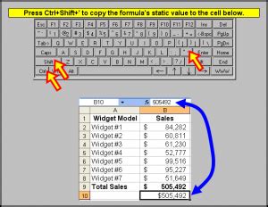 Toms Tutorials For Excel Pasting A Formulas Static Value In Cell Below Tom Urtis