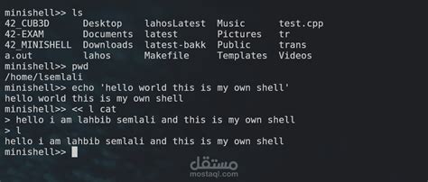 Minishell A Basic Shell Implementation Individual Project مستقل