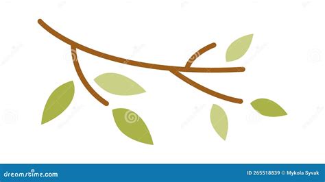Tree Branch Flat Icon Bird Nest Stock Vector Illustration Of Cartoon Isolated 265518839