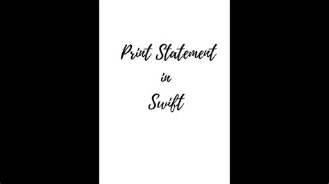 Print Statement In Swift Swiftprogramming Ios Programming