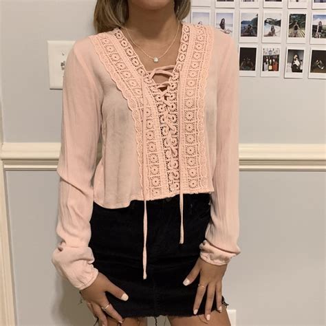 Light Pink Tie Up Top From Forever Perfect Depop