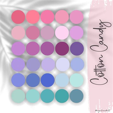 Cotton Candy Procreate Color Palette Hex Codes Included Cotton