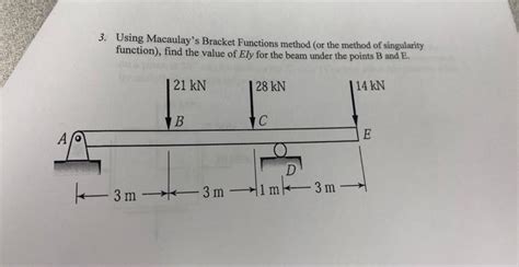 Solved 3 Using Macaulays Bracket Functions Method Or The
