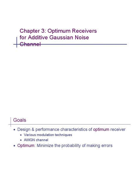 Optimum Receiver Design Pdf Modulation Data Transmission