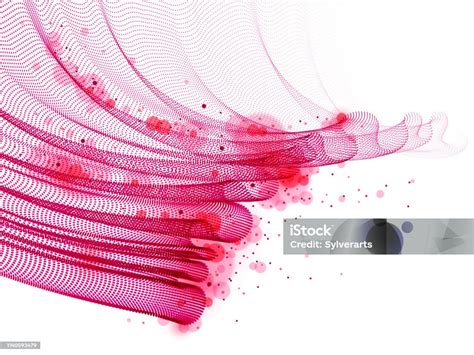 흐르는 물결 입자 추상적인 벡터 배경 바람에 부드러운 매력적인 모양의 도트 투명 한 얇은 명주 그물 직물 3d 모양 도트 혼합