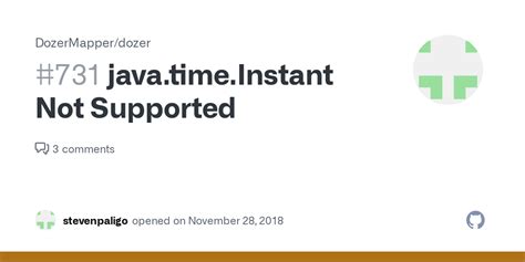 Javatimeinstant Not Supported · Issue 731 · Dozermapperdozer · Github