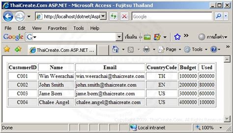 C Aspnet Microsoft Access List Record