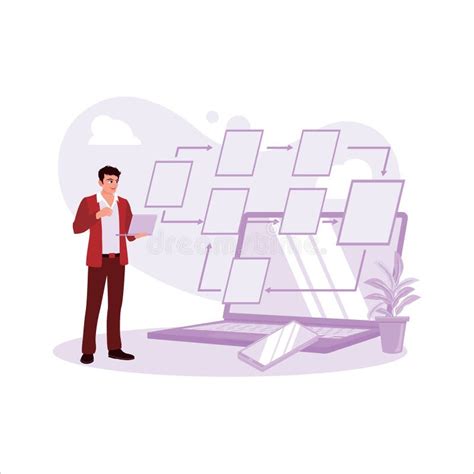 Businessman Creating Workflow Processes And Company Management On His Laptop Work Flow Concept