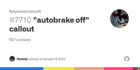 Autobrake Off Callout · Issue 7710 · Flybywiresimaircraft · Github
