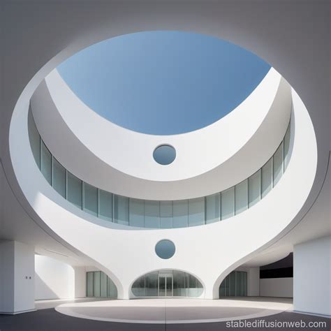 Microscopic Detail Of Modern Circular Architecture Stable Diffusion