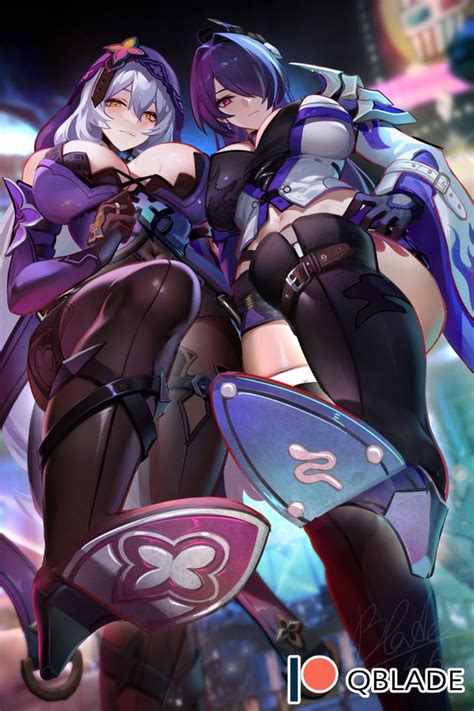 Acheron And Black Swan Honkai And More Drawn By Qblade Ffff C Be D C E D Bad