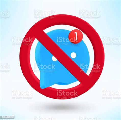 교차선이 있는 원 안에 알림 아이콘이 있는 파란색 음성 구름 3d 벡터 아이콘 0명에 대한 스톡 벡터 아트 및 기타 이미지 0명 3차원 형태 개념 Istock