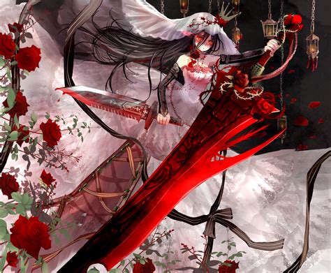 Aiha Deko Original 1girl Asymmetrical Dual Wielding Bare Shoulders