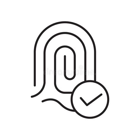 Biometric Securityline In Thin Line Black Color Flat Simple Vector Symbols Illustration Stock