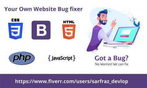 provide solution of html css js and php issues by sarfraz devlop fiverr