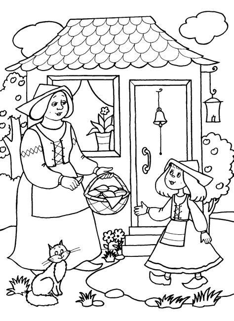 Картинки Раскраски Красная Шапочка 69 фото