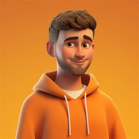 Generative Ai Young Smiling Man Avatar Stock Illustration Illustration Of People Yellow