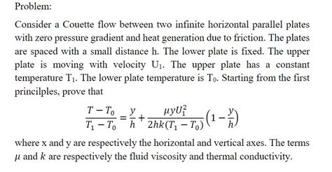Solved Problem Consider A Couette Flow Between Two Infinite