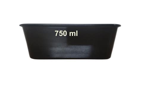 Plastic 750ml Black Rectangular Container For Food Packaging Reusable Plastic 750ml Black Rectangular Container For Food Packaging Reusable