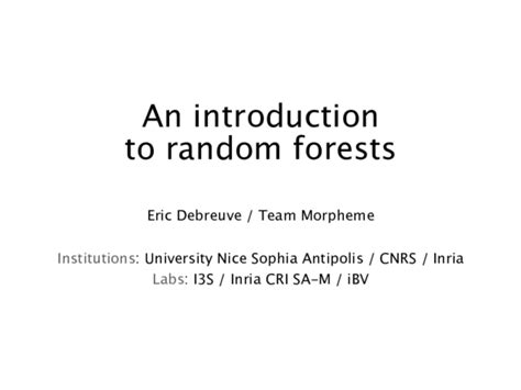 Pdf An Introduction To Random Forests
