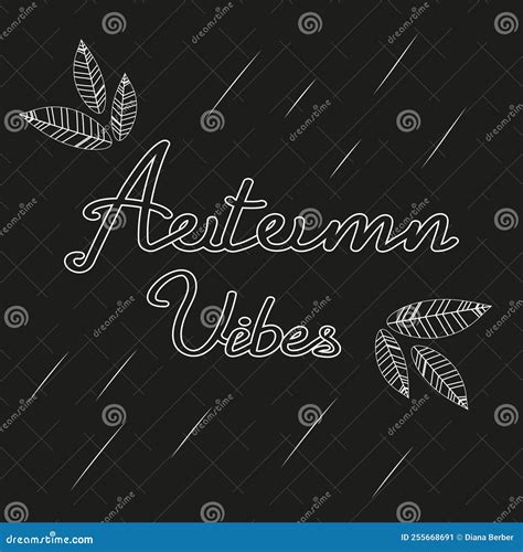 Lettering Autumn Vibes Lined Text Line Art Autumn Vibes Phrase