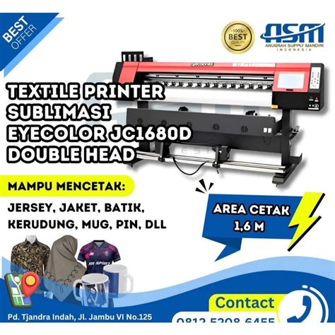 Jual Plotter Textile Printer Eyecolor Jc1680 Double Head Xp600 Mesin