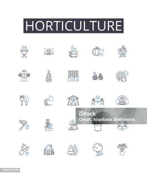 원예 라인 아이콘 컬렉션입니다 목재 통나무 벌목꾼 전기톱 숲 나무 나무 벡터 및 선형 그림 널빤지 절단 쪼개지는 개략 표시 세트 가마 건축물 특징에 대한 스톡 벡터 아트 및