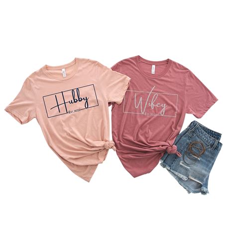 Hubby Wifey Retro Unisex Classic 2d T Shirt Honeymoon Just Married