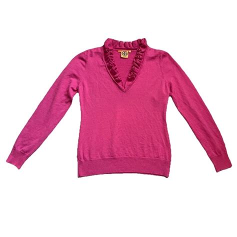 Tory Burch Sweaters Tory Burch Pink Merino Sweater Xl Poshmark