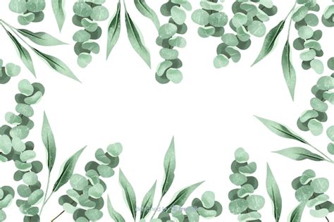 그린 된 나뭇잎 프레임 추상적 인 배경 무료 벡터