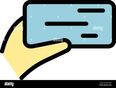 Hand Rotate Phone Icon Outline Vector Smartphone Device Screen Swipe Color Flat Stock Vector