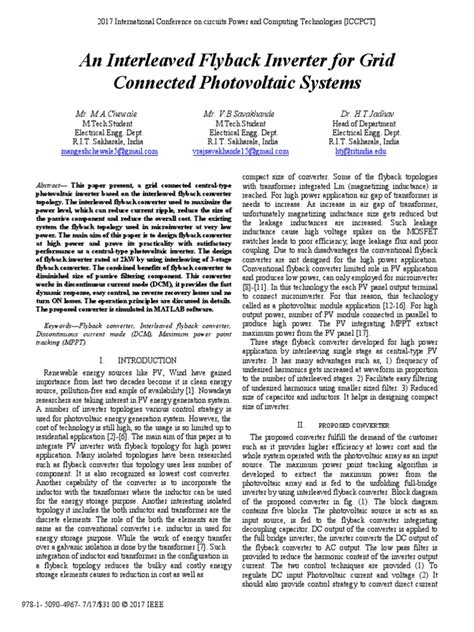 An Interleaved Flyback Inverter For Grid Connected Photovoltaic Systems