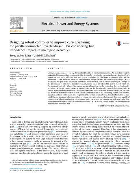 Pdf Designing Robust Controller To Improve Current Sharing For