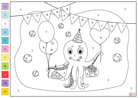 Octopus Birthday Coloring Page