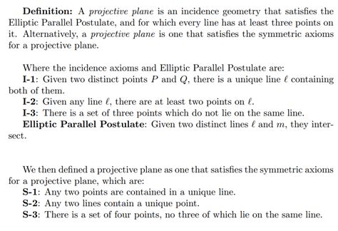 Solved Definition A Projective Plane Is An Incidence