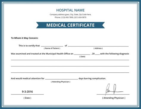 Free Hospital Medical Certificate Template 8 Free Word Pdf Psd Eps