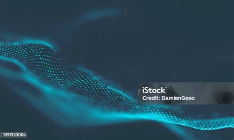 추상적 인 음악 배경 빅 데이터 파티클 흐름 시각화 과학 인포그래픽 미래 일러스트레이션 음파 사운드 시각화 3차원 형태에 대한 스톡 벡터 아트 및 기타 이미지 Istock