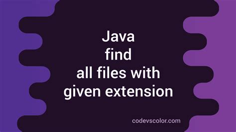 Java Program To Find All Files With Given Extension In A Directory And